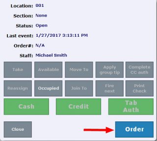 Place an Order from the Floor Plan – Exatouch Knowledge Base