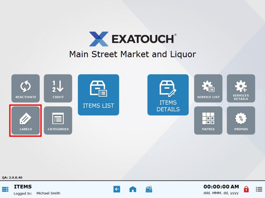 Create Labels for Items - Prior Releases - Exatouch Knowledge Base