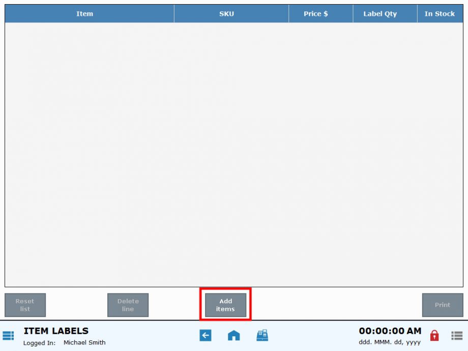Create Labels for Items - Prior Releases - Exatouch Knowledge Base