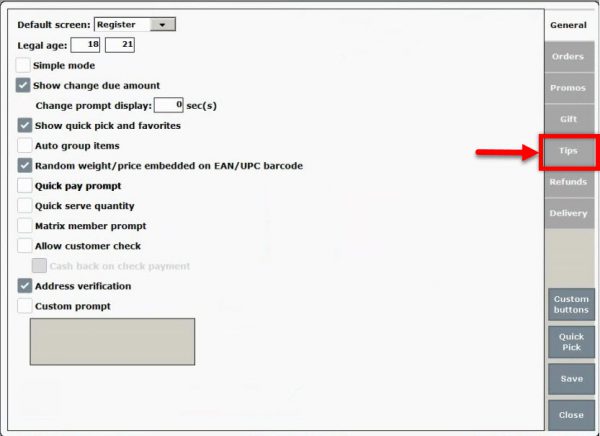 Manage Tip Settings - Exatouch Knowledge Base