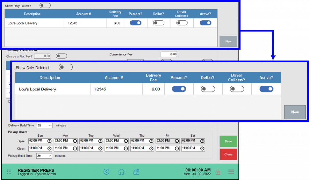 Set Pickup and Delivery Settings - Exatouch Knowledge Base