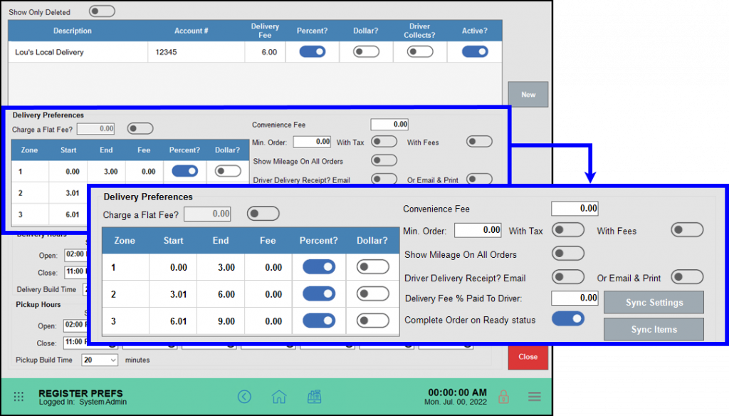 Set Pickup and Delivery Settings - Exatouch Knowledge Base