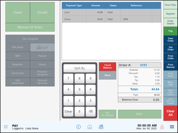 Accept a Variety of Payment Types in the Register App – Exatouch ...