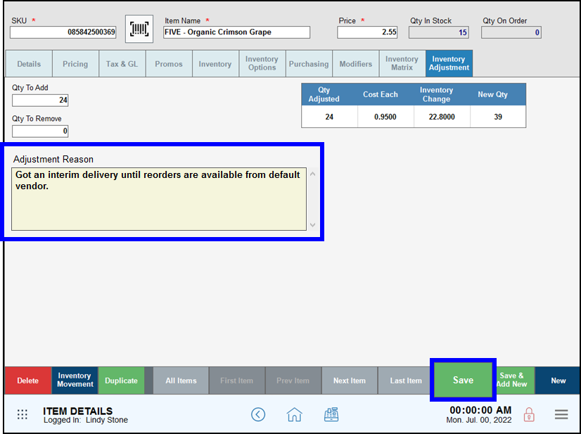 Modify Inventory Levels – Exatouch Knowledge Base