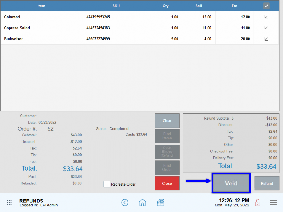 Processing Voids and Refunds - Exatouch Knowledge Base