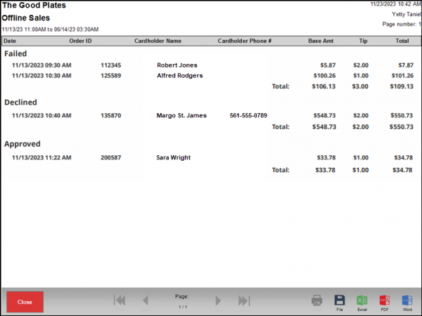 Offline Sales Report - Exatouch Knowledge Base
