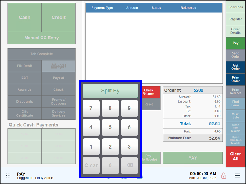 Accept Split Payments – Exatouch Knowledge Base