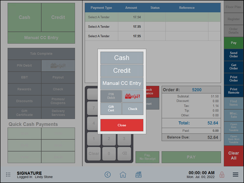 Accept Split Payments – Exatouch Knowledge Base