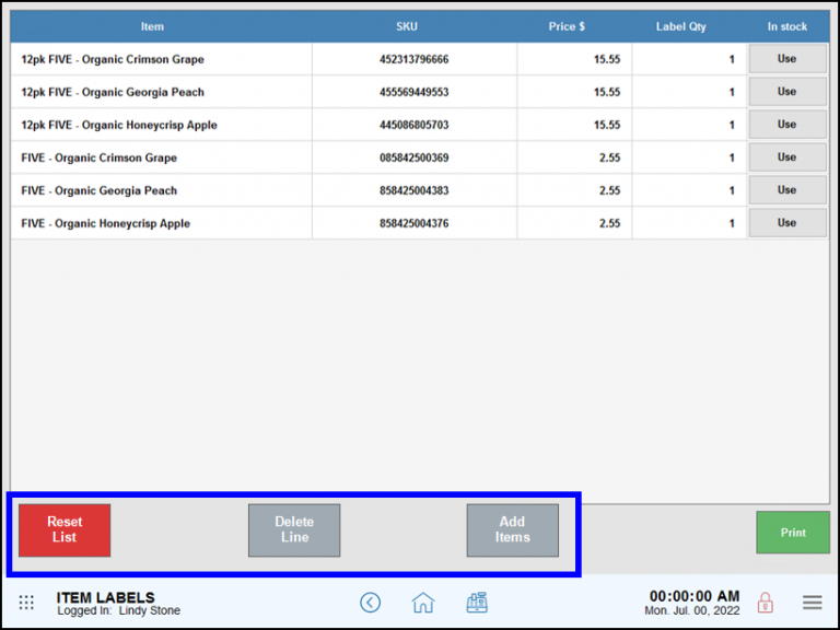 Create Labels for Items - Exatouch Knowledge Base