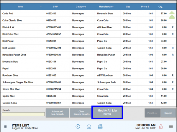 Modify Items In Bulk – Exatouch Knowledge Base